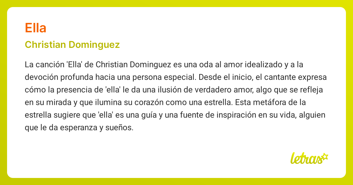 Significado de la canción ELLA (Christian Dominguez) - LETRAS.COM
