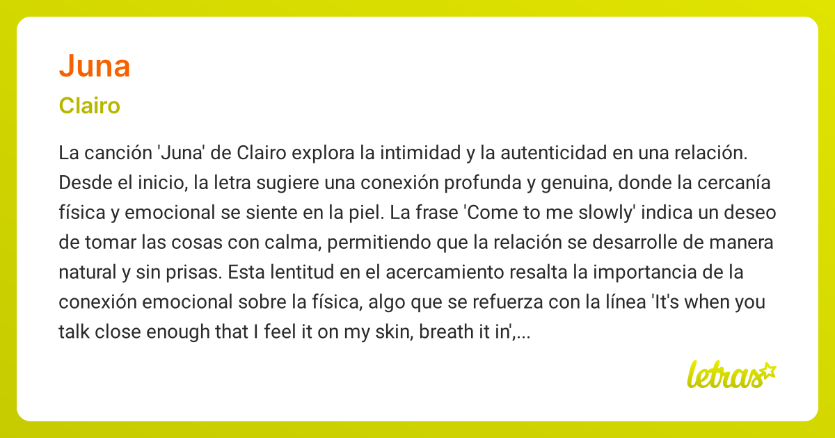 Significado de la canción JUNA (Clairo) - LETRAS.COM