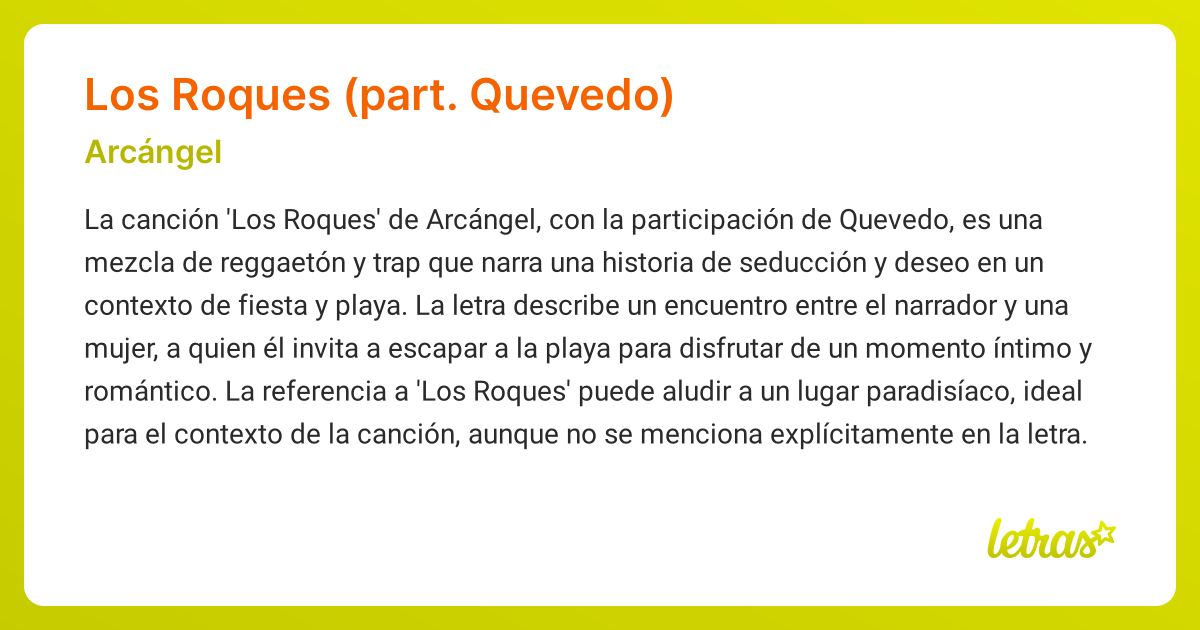 Significado de la canción LOS ROQUES (PART. QUEVEDO) (Arcángel ...
