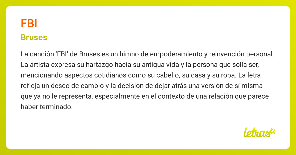 Significado de la canción FBI (Bruses) - LETRAS.COM