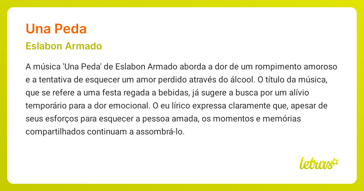 Significado da música UNA PEDA (Eslabon Armado) - LETRAS.MUS.BR