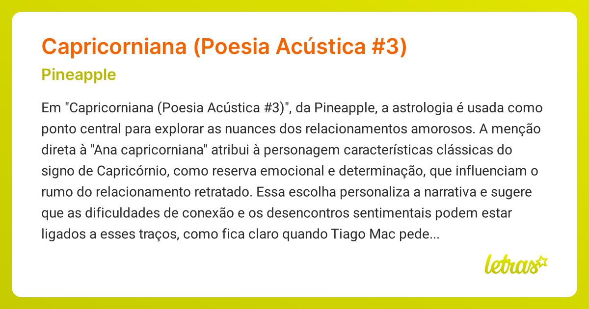 Significado da música Capricorniana (Poesia Acústica #3) (Pineapple ...