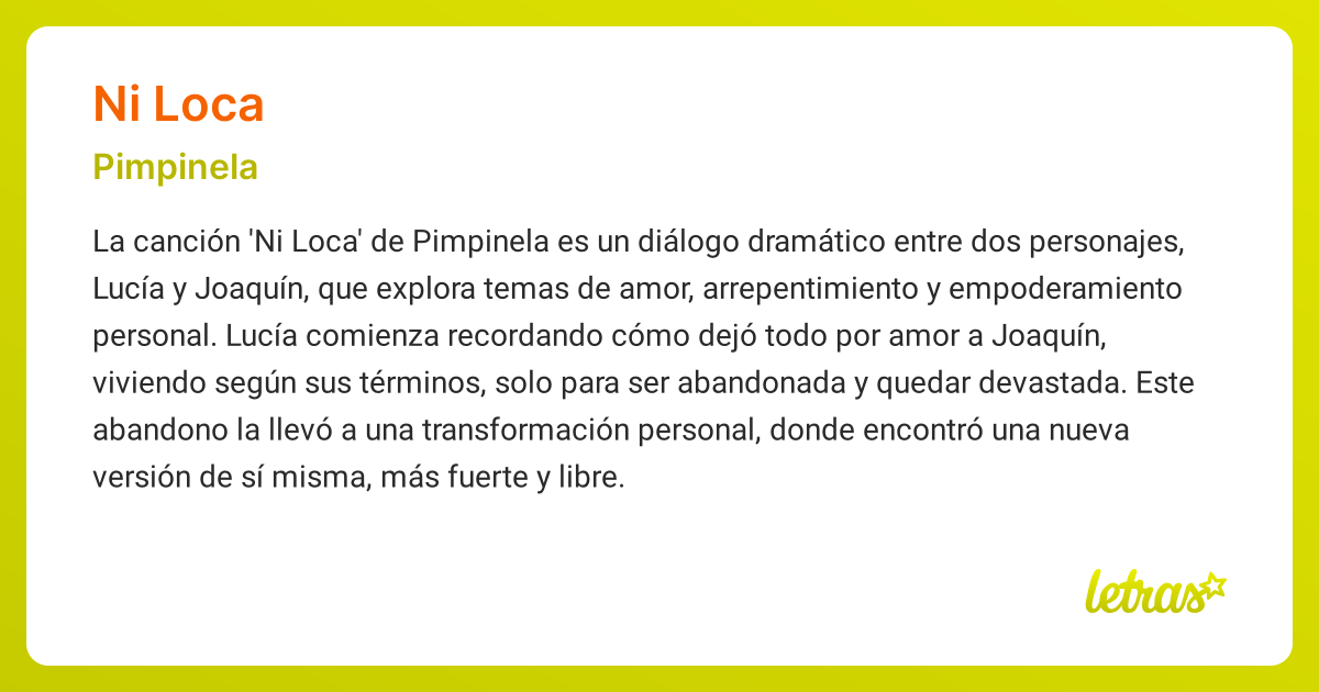 Significado de la canción NI LOCA (Pimpinela) - LETRAS.COM