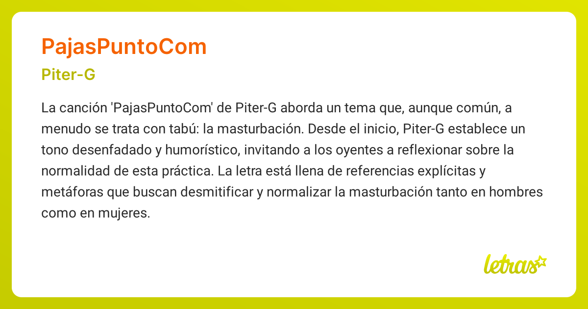 Significado de la canción PAJASPUNTOCOM (Piter-G) - LETRAS.COM