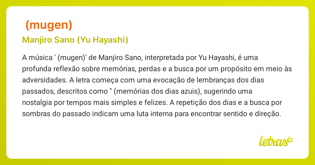 Significado da música 六幻 (MUGEN) (Manjiro Sano (Yu Hayashi)) - LETRAS ...