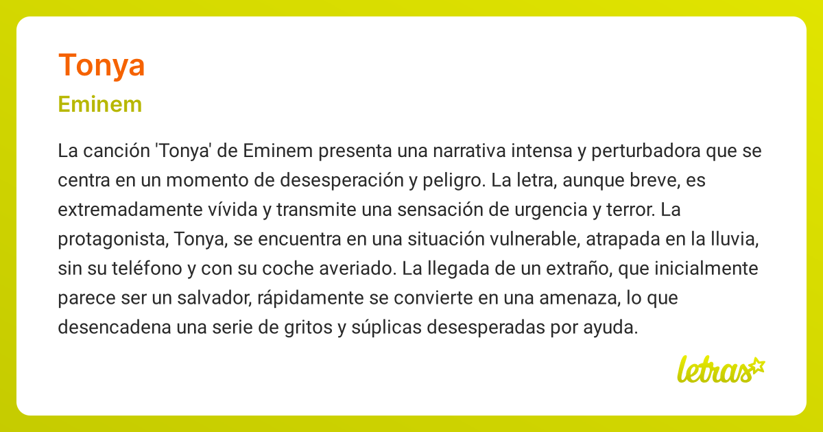 Significado de la canción TONYA (Eminem) - LETRAS.COM