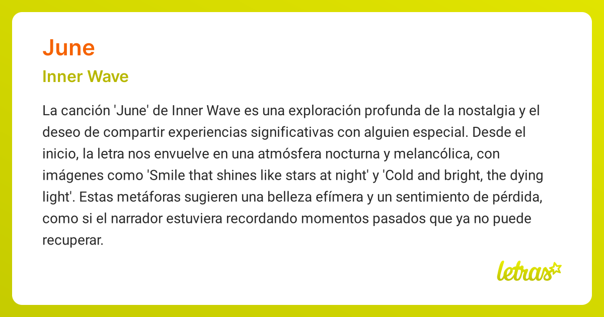 Significado de la canción JUNE (Inner Wave) - LETRAS.COM