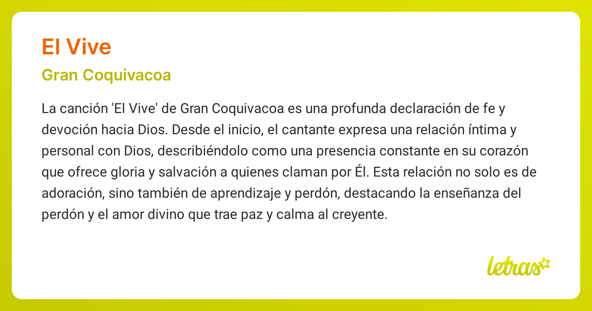 Significado de la canción EL VIVE (Gran Coquivacoa) - LETRAS.COM