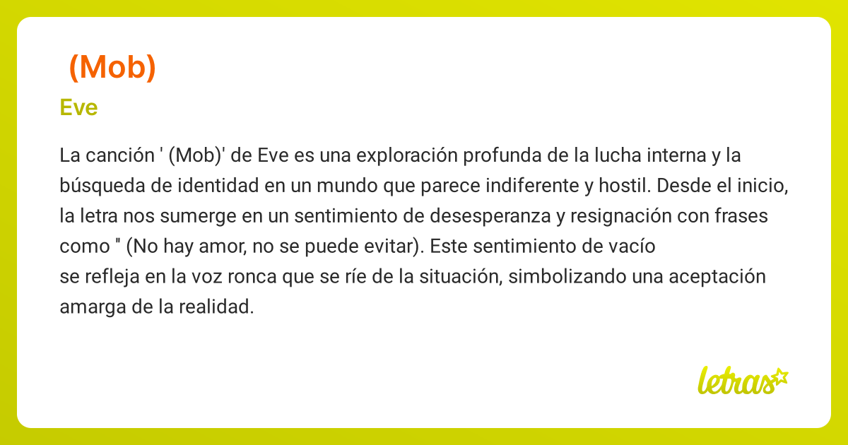 Significado de la canción 暴徒 (MOB) (Eve) - LETRAS.COM