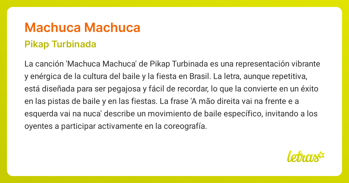 Significado de la canción MACHUCA MACHUCA (Pikap Turbinada) - LETRAS.COM