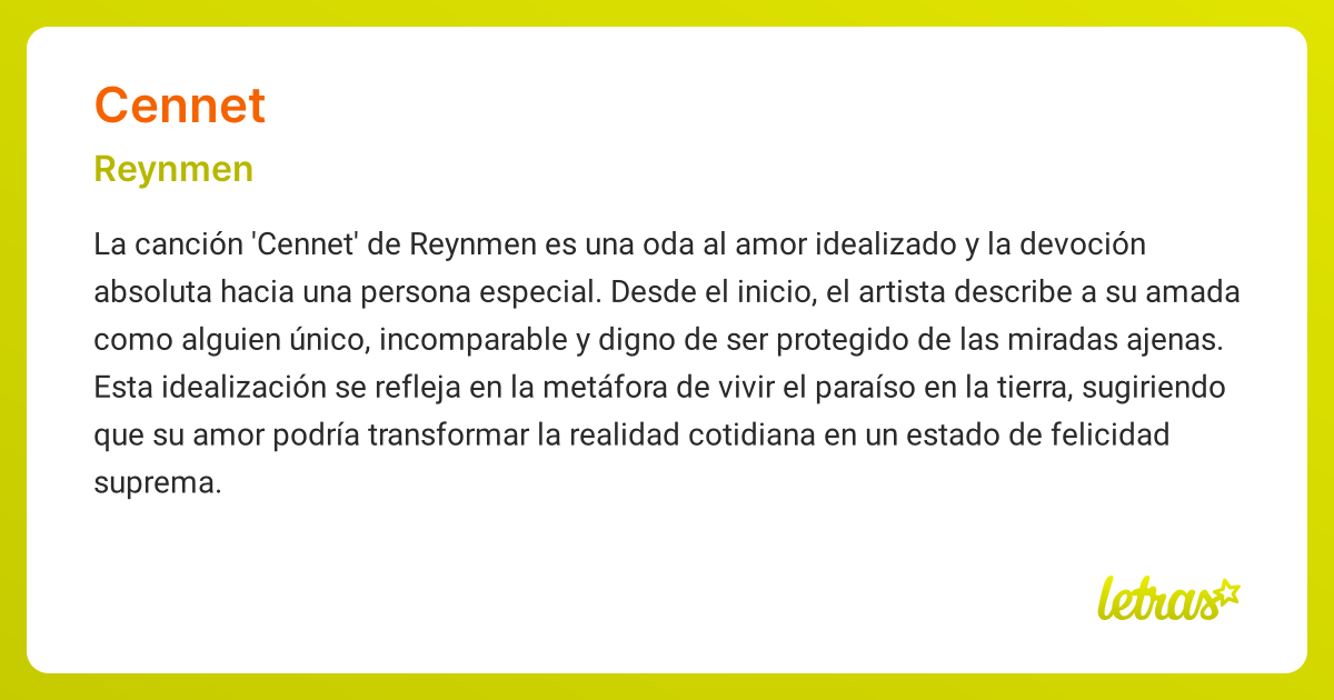 Significado de la canción CENNET (Reynmen) - LETRAS.COM