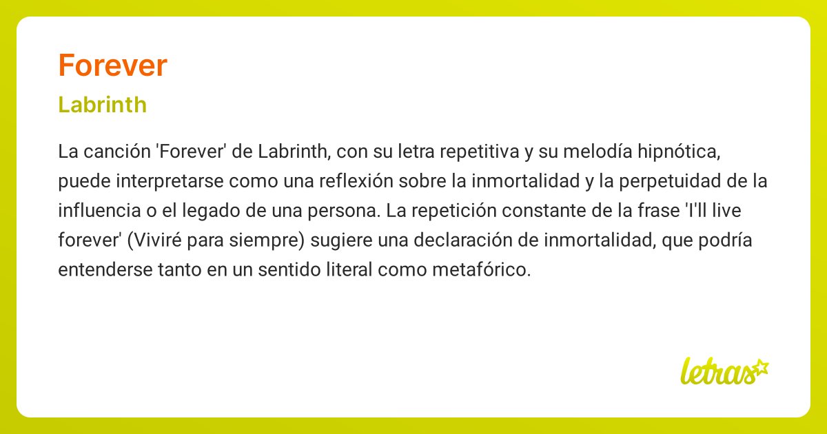 Significado de la canción FOREVER (Labrinth) - LETRAS.COM