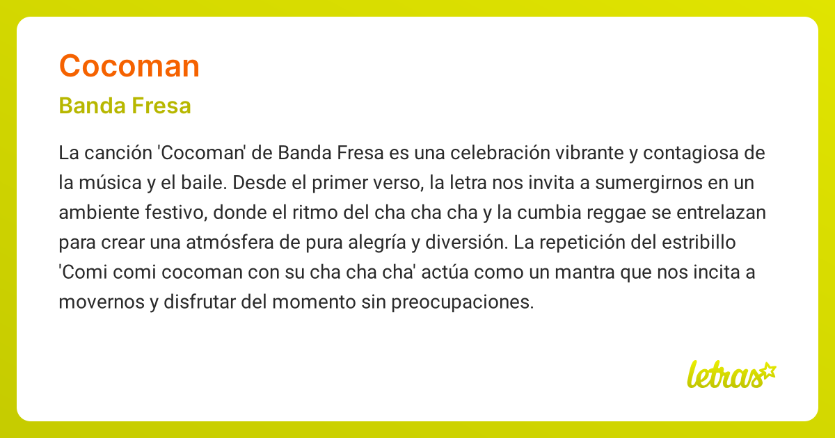 Significado de la canción COCOMAN (Banda Fresa) - LETRAS.COM