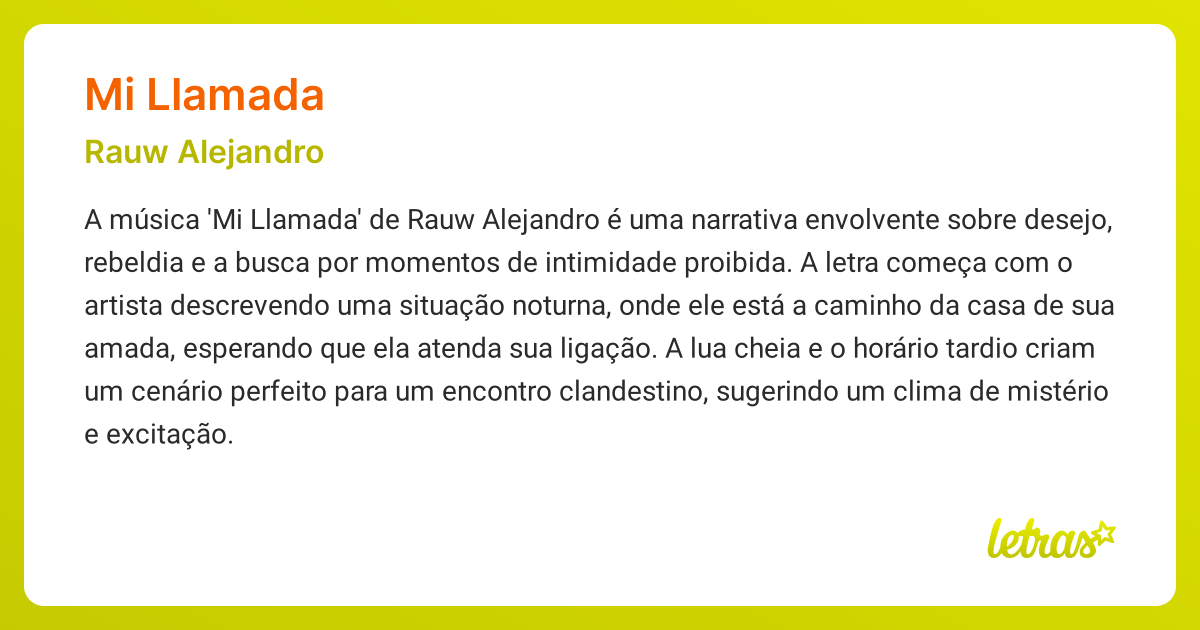 Significado da música MI LLAMADA (Rauw Alejandro) - LETRAS.MUS.BR