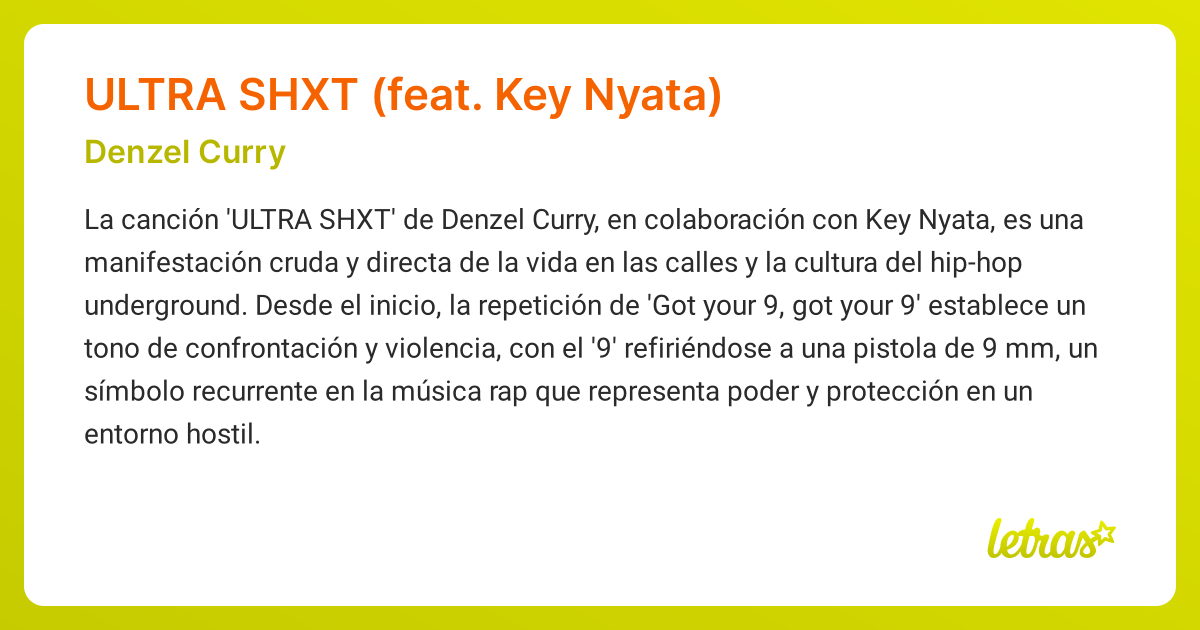 Significado de la canción ULTRA SHXT (FEAT. KEY NYATA) (Denzel Curry ...