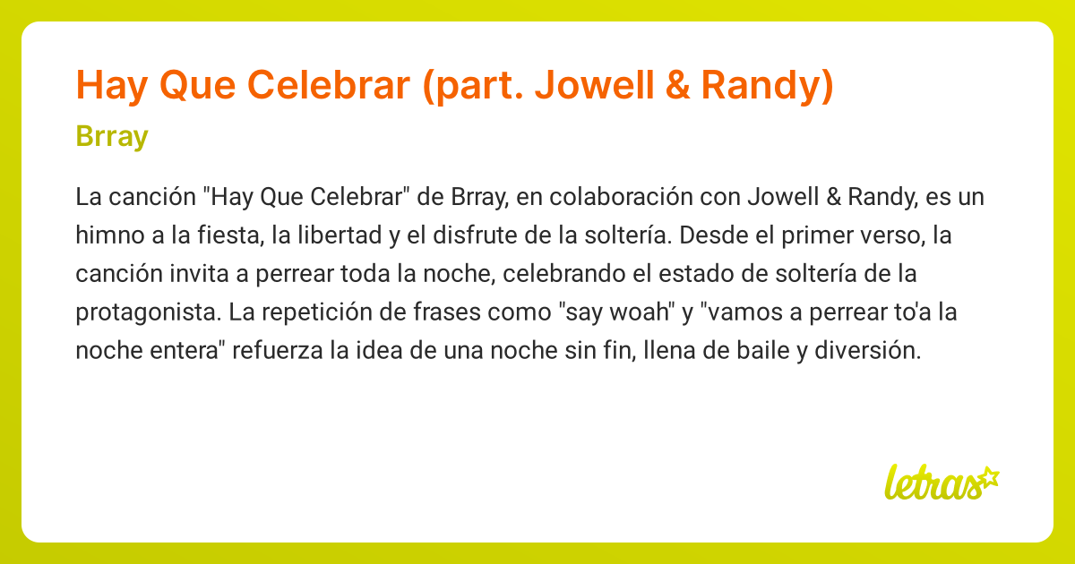Significado de la canción Hay Que Celebrar (part. Jowell & Randy ...