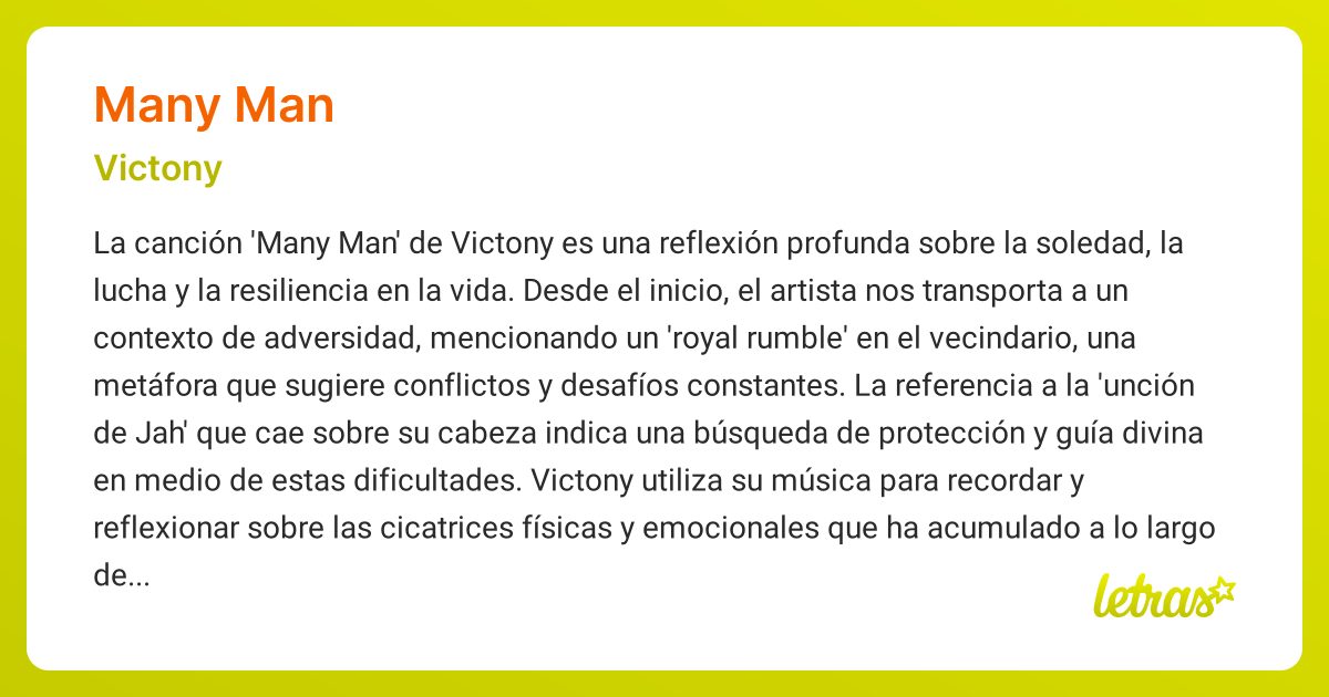 Significado de la canción MANY MAN (Victony) - LETRAS.COM