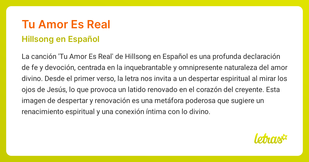 Significado de la canción TU AMOR ES REAL (Hillsong en Español ...