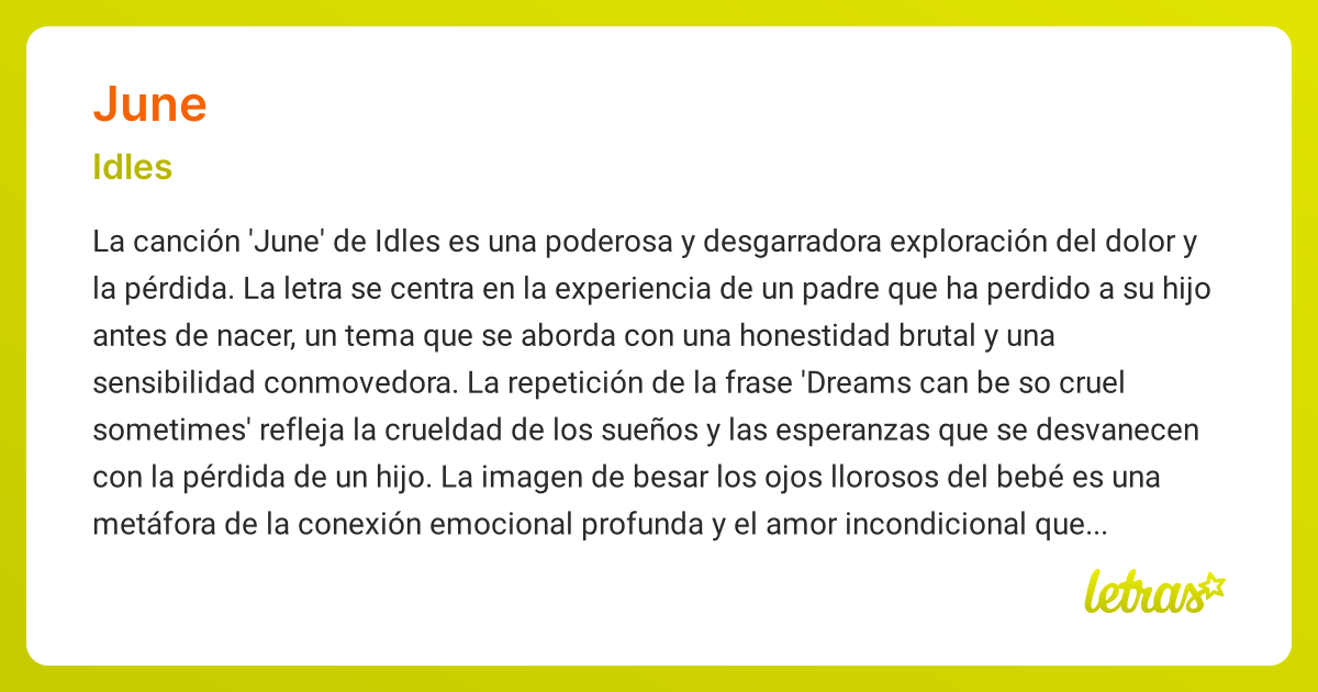 Significado de la canción JUNE (Idles) - LETRAS.COM