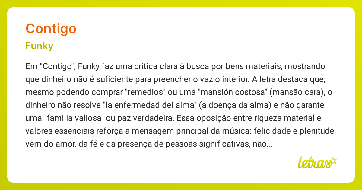 Significado da música CONTIGO (Funky) - LETRAS.MUS.BR