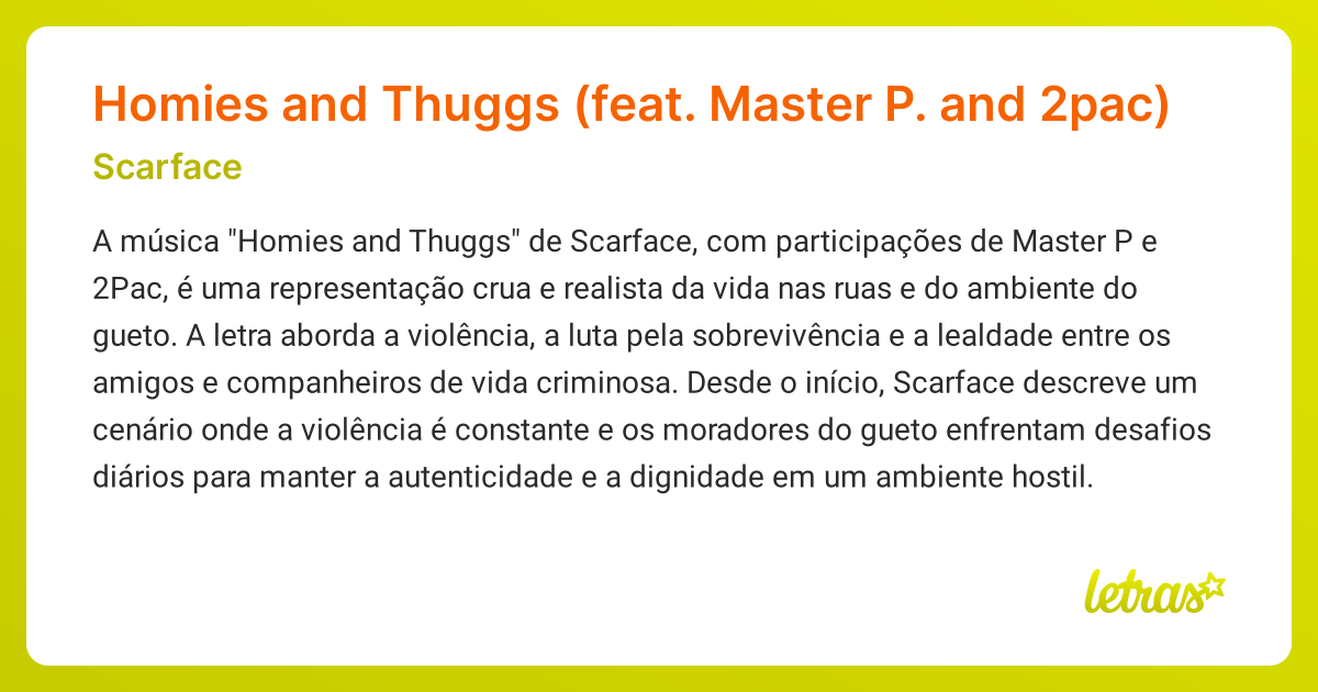 Significado da música Homies and Thuggs (feat. Master P. and 2pac ...