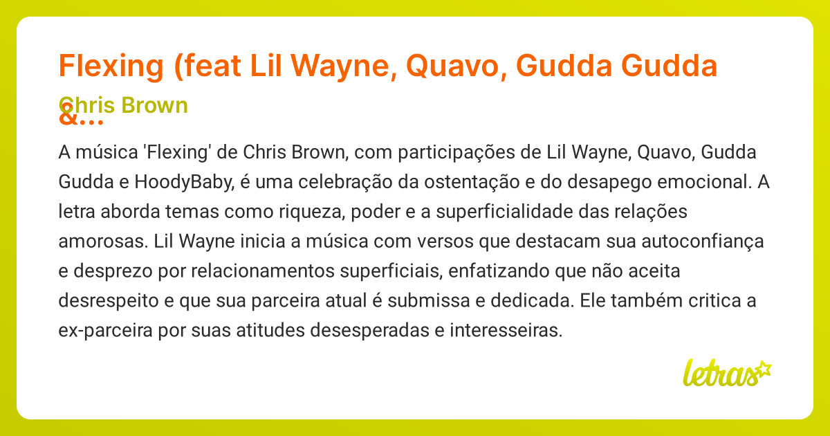 Significado da música Flexing (feat Lil Wayne, Quavo, Gudda Gudda ...