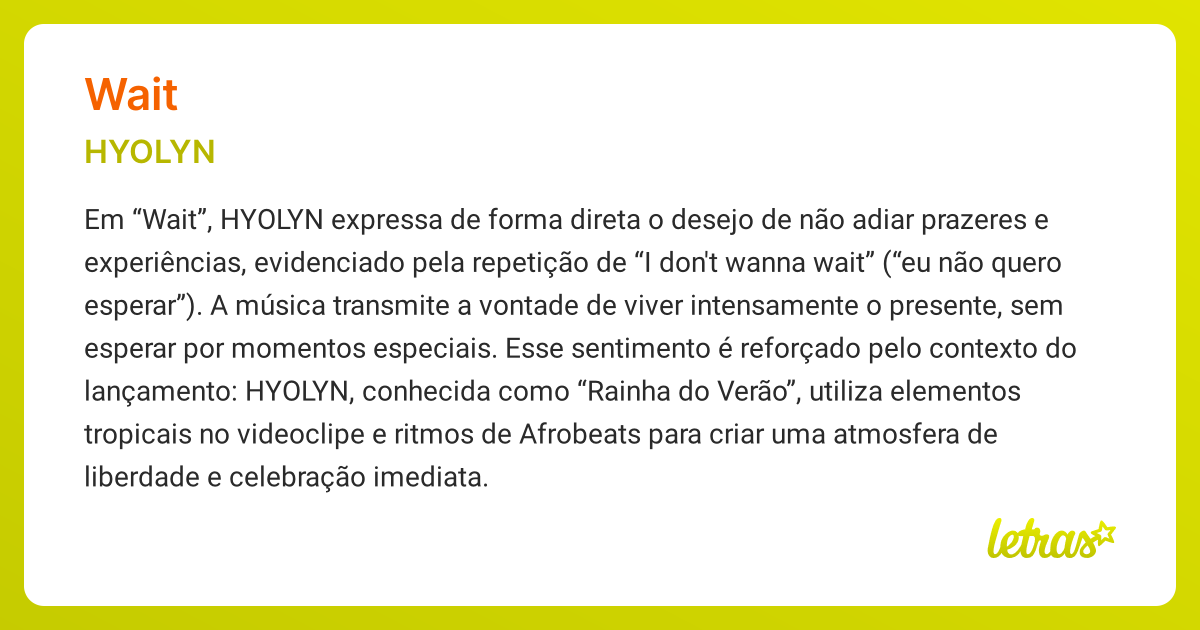 Significado da música WAIT (HYOLYN) - LETRAS.MUS.BR