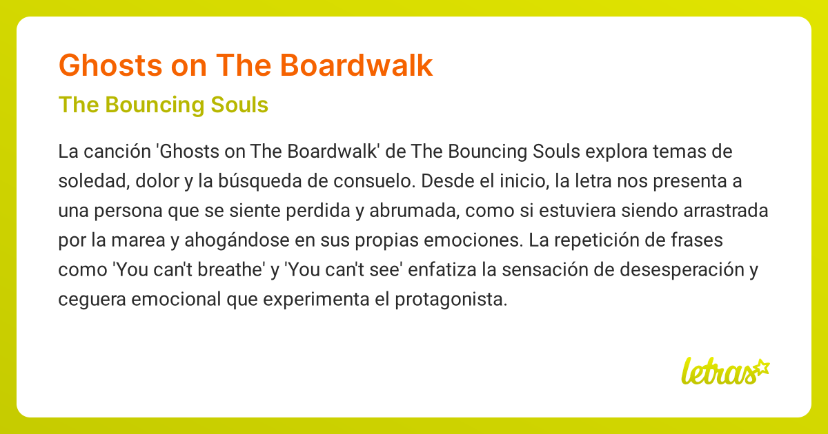 Significado de la canción GHOSTS ON THE BOARDWALK (The Bouncing Souls ...