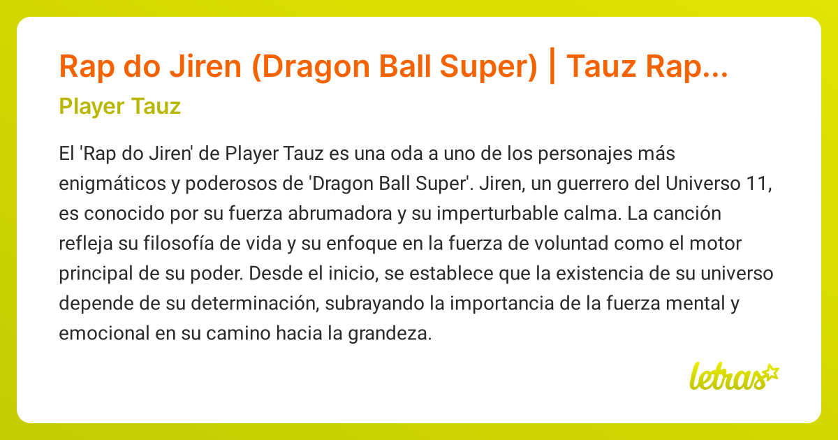 Significado de la canción Rap do Jiren (Dragon Ball Super) | Tauz Rap ...