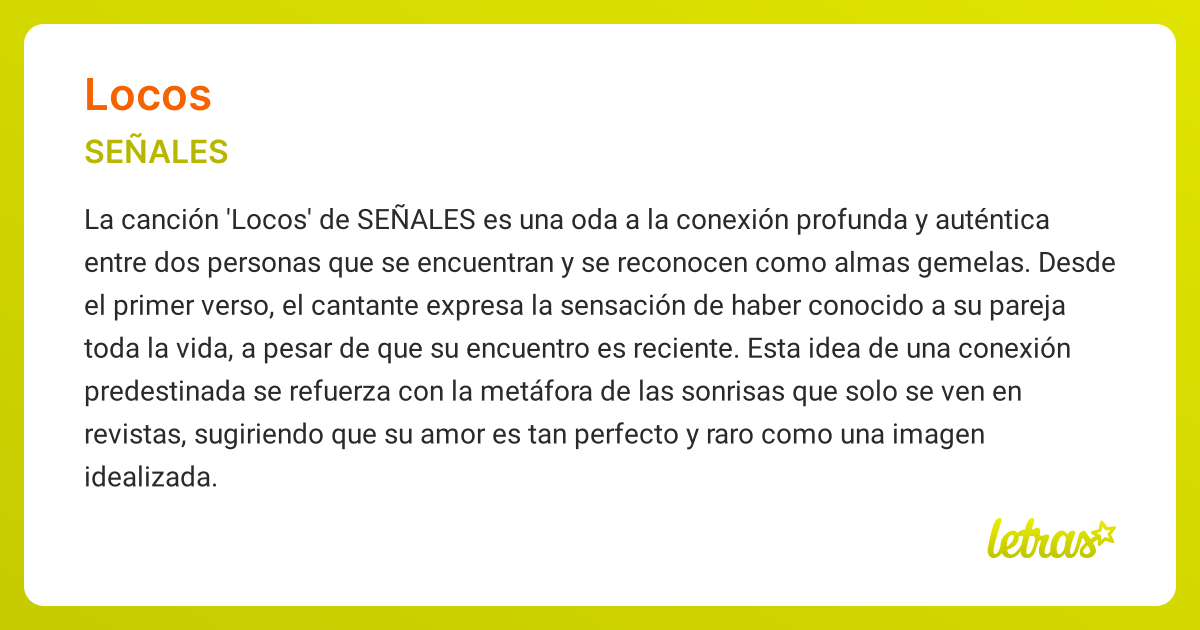 Significado de la canción LOCOS (SEÑALES) - LETRAS.COM
