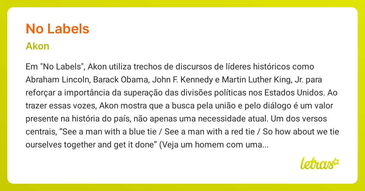 Significado da música NO LABELS (Akon) - LETRAS.MUS.BR