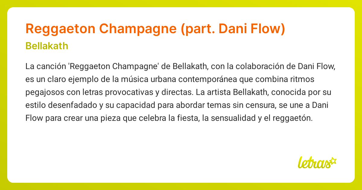 Significado de la canción Reggaeton Champagne (part. Dani Flow ...