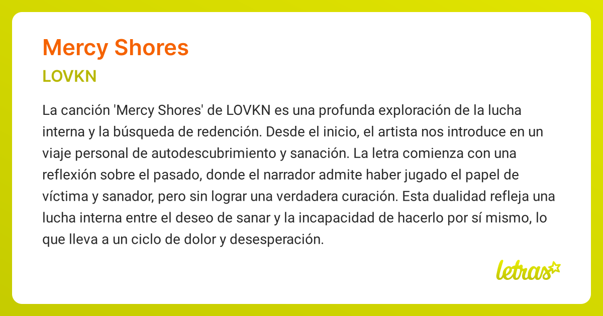 Significado de la canción MERCY SHORES (LOVKN) - LETRAS.COM