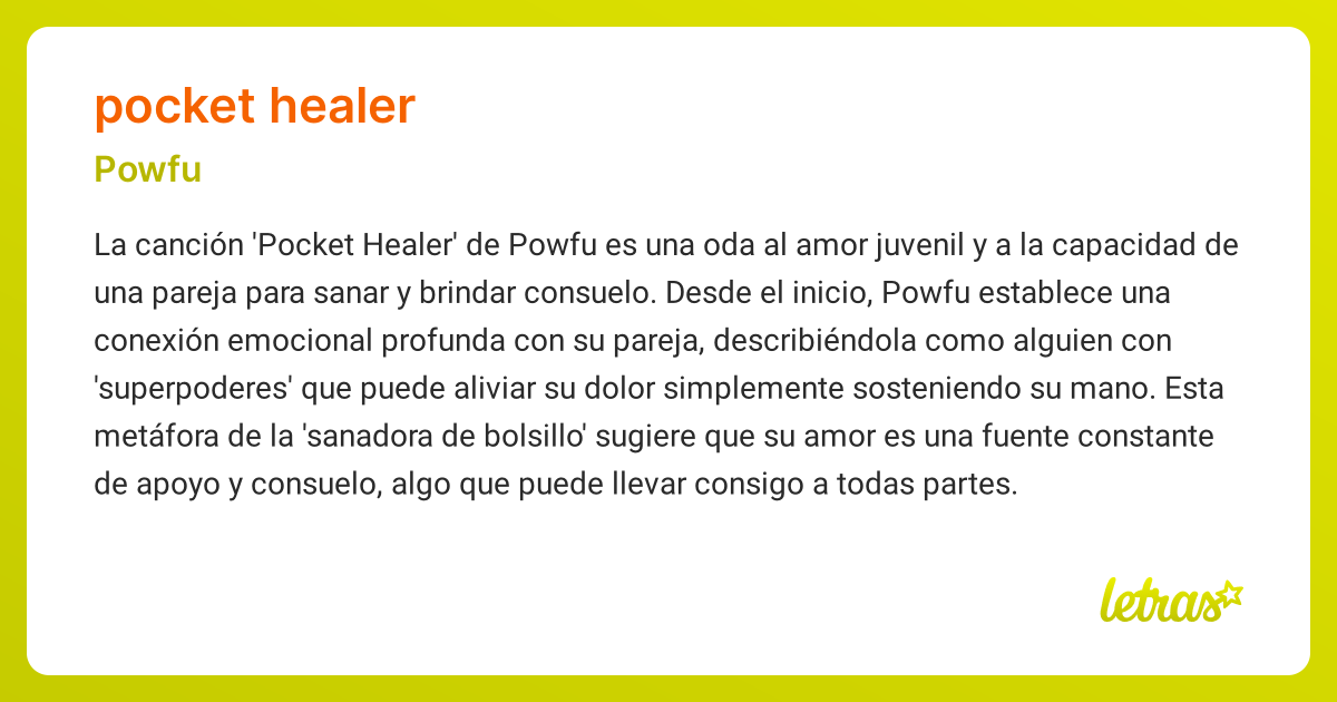 Significado de la canción POCKET HEALER (Powfu) - LETRAS.COM
