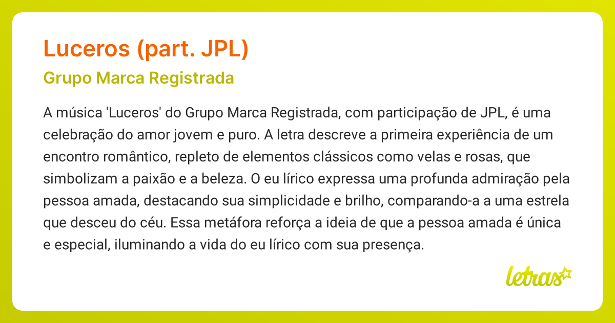 Significado da música LUCEROS (PART. JPL) (Grupo Marca Registrada ...