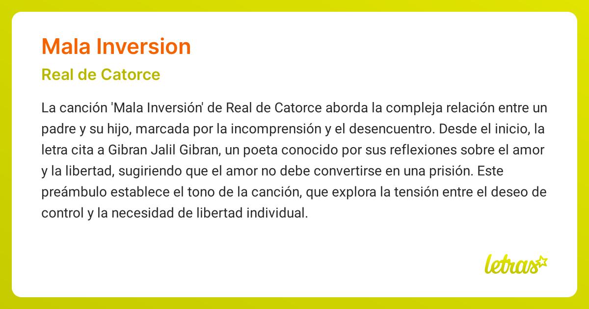 Significado de la canción MALA INVERSION (Real de Catorce) - LETRAS.COM
