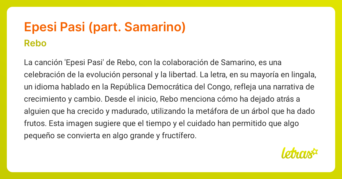 Significado de la canción EPESI PASI (PART. SAMARINO) (Rebo) - LETRAS.COM