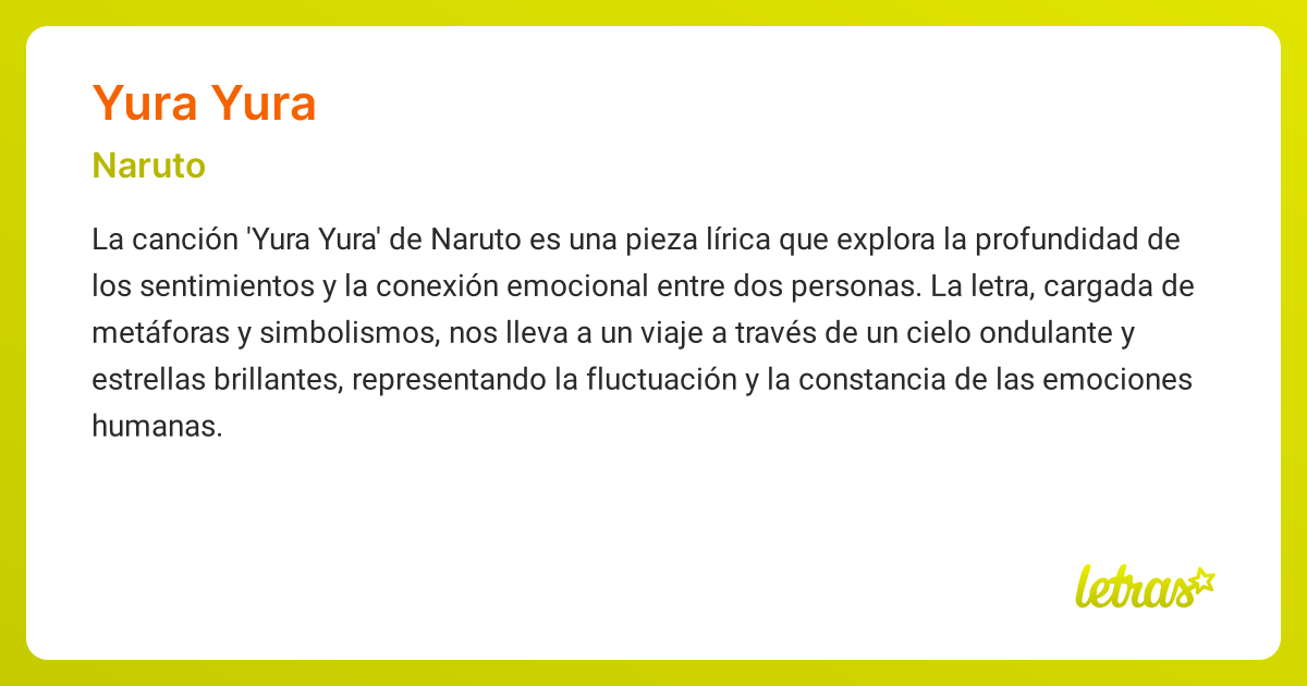 Significado de la canción YURA YURA (Naruto) - LETRAS.COM