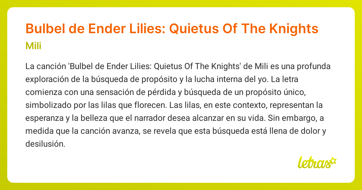 Significado de la canción Bulbel de Ender Lilies: Quietus Of The ...