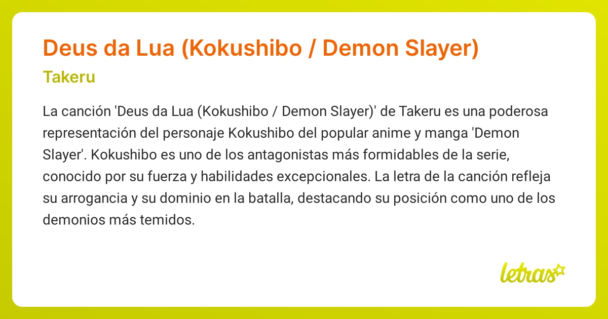 Significado de la canción Deus da Lua (Kokushibo / Demon Slayer ...