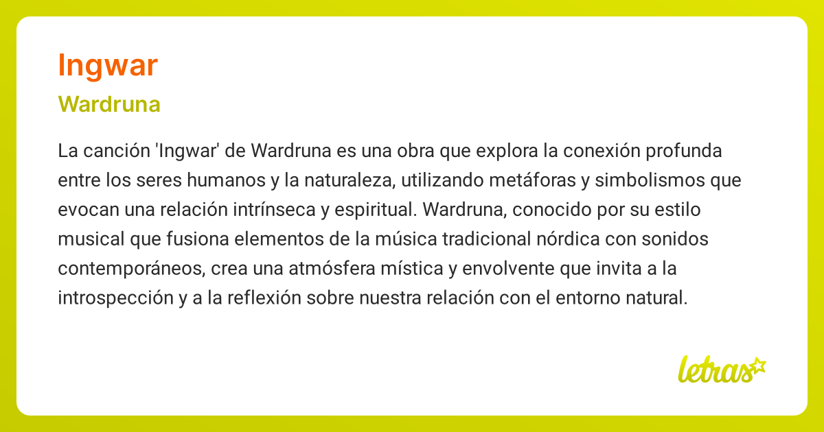 Significado de la canción INGWAR (Wardruna) - LETRAS.COM