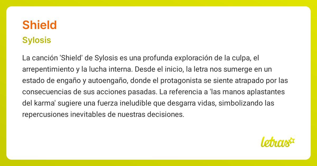 Significado de la canción SHIELD (Sylosis) - LETRAS.COM