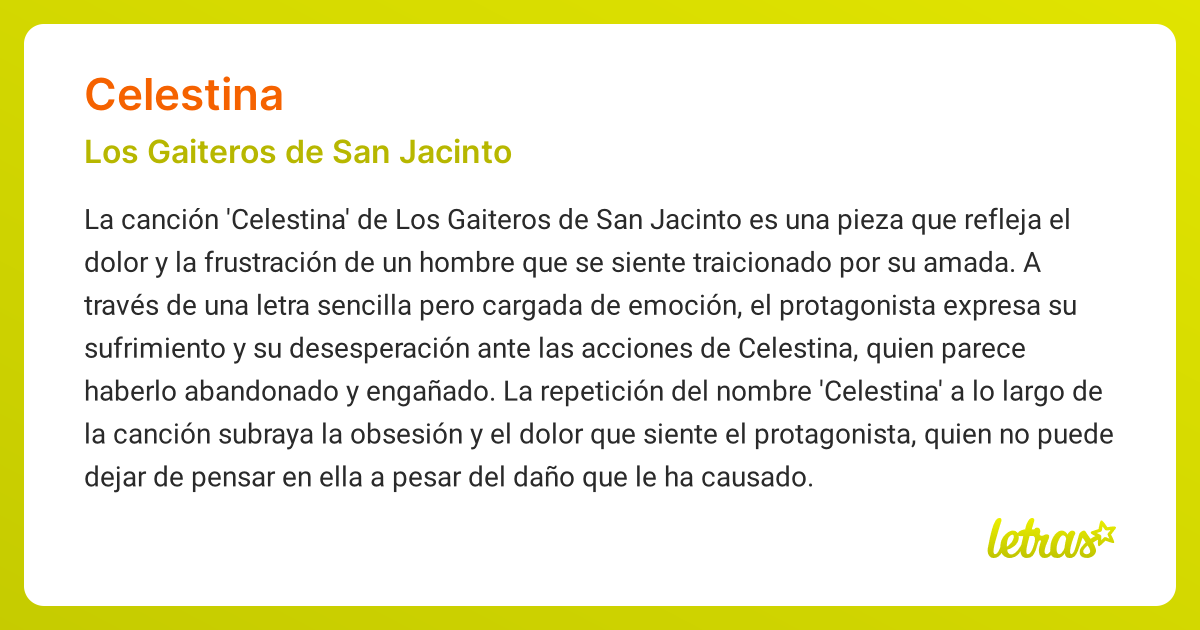 Significado de la canción CELESTINA (Los Gaiteros de San Jacinto ...