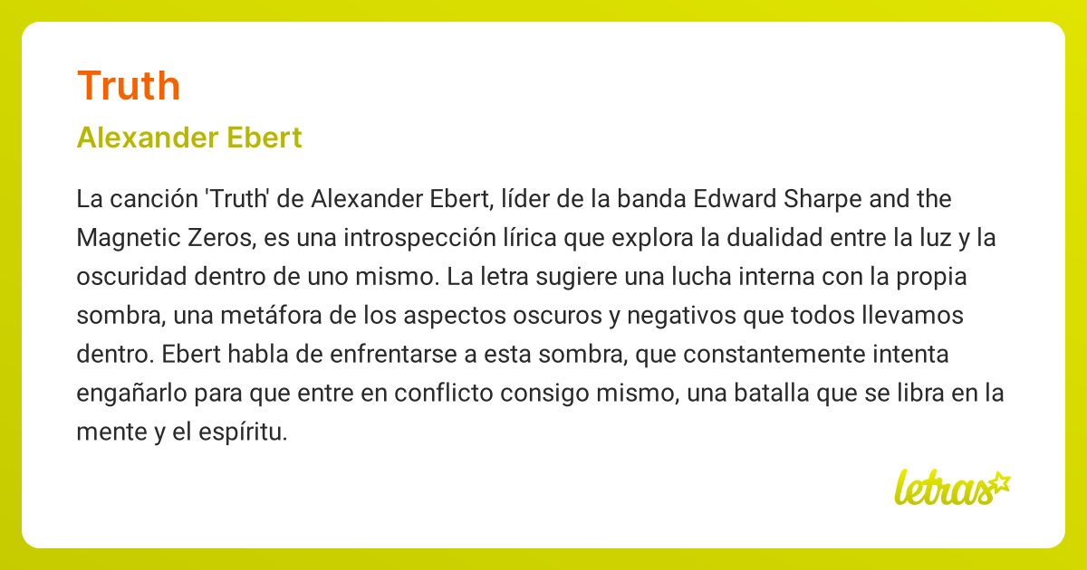 Significado de la canción TRUTH (Alexander Ebert) - LETRAS.COM
