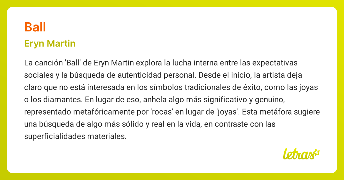 Significado de la canción BALL (Eryn Martin) - LETRAS.COM