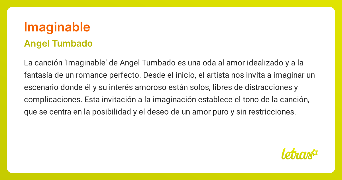 Significado de la canción IMAGINABLE (Angel Tumbado) - LETRAS.COM