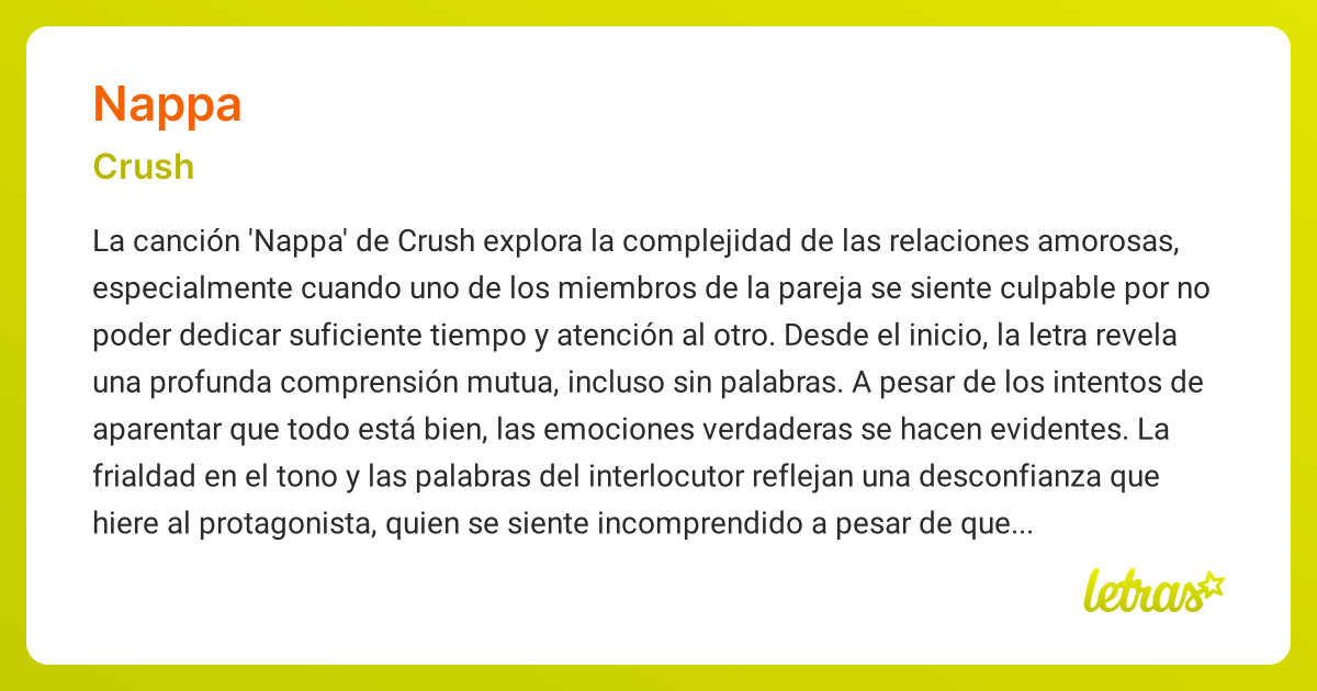 Significado de la canción NAPPA (Crush) - LETRAS.COM