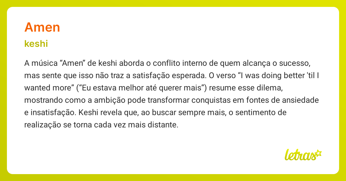 Significado da música AMEN (keshi) - LETRAS.MUS.BR