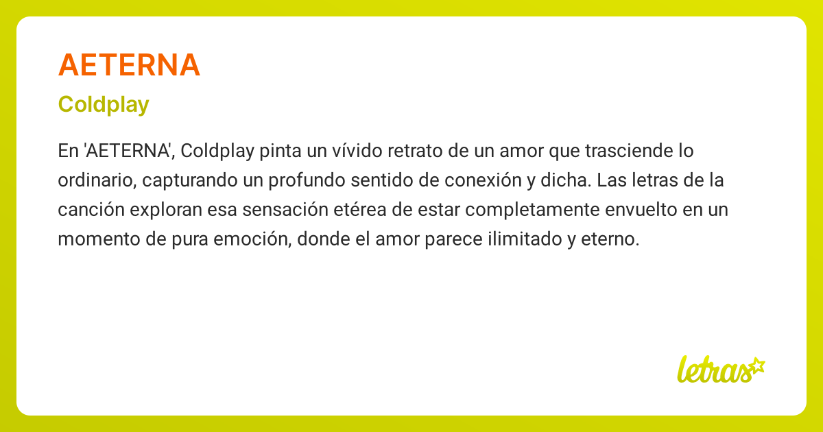 Significado de la canción AETERNA (Coldplay) - LETRAS.COM