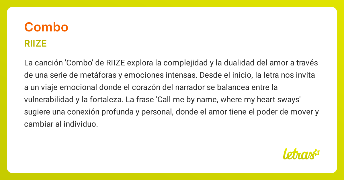 Significado de la canción COMBO (RIIZE) - LETRAS.COM